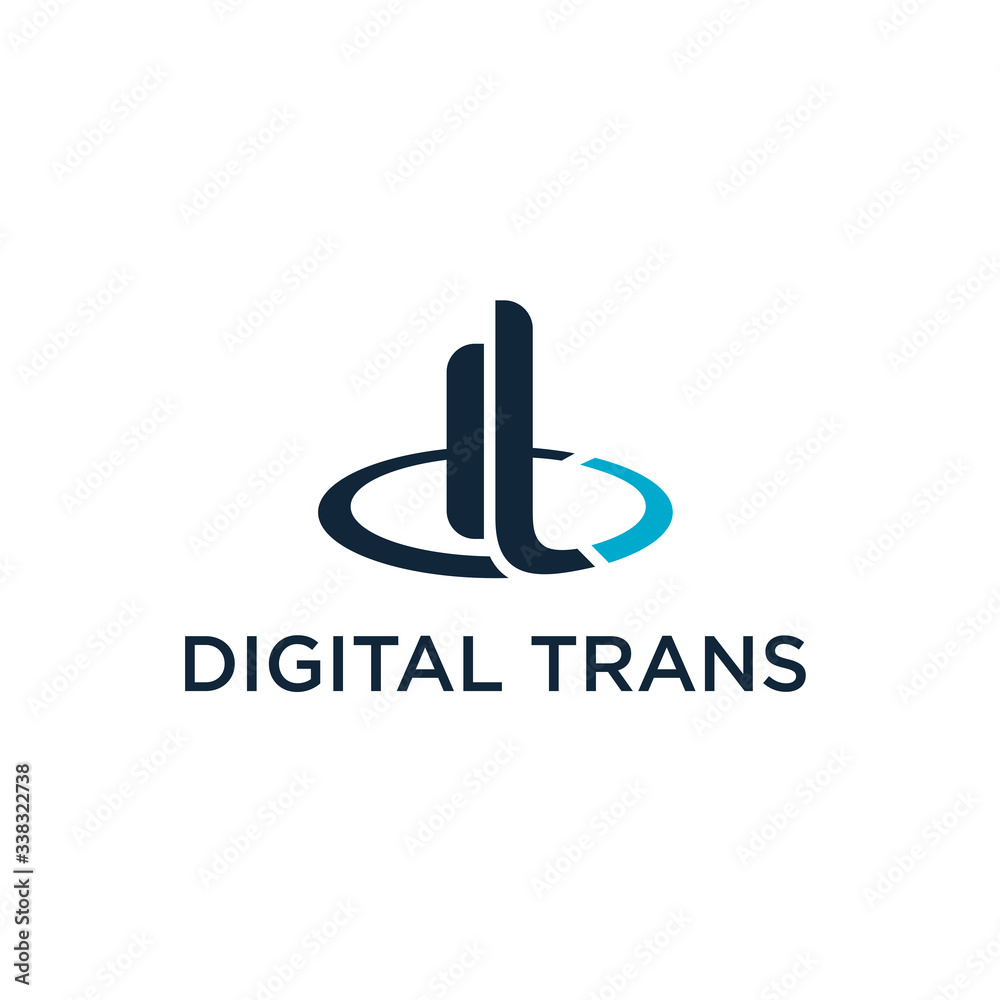 letter DT Initial minimalist art monogram circle shape logo, sign ...