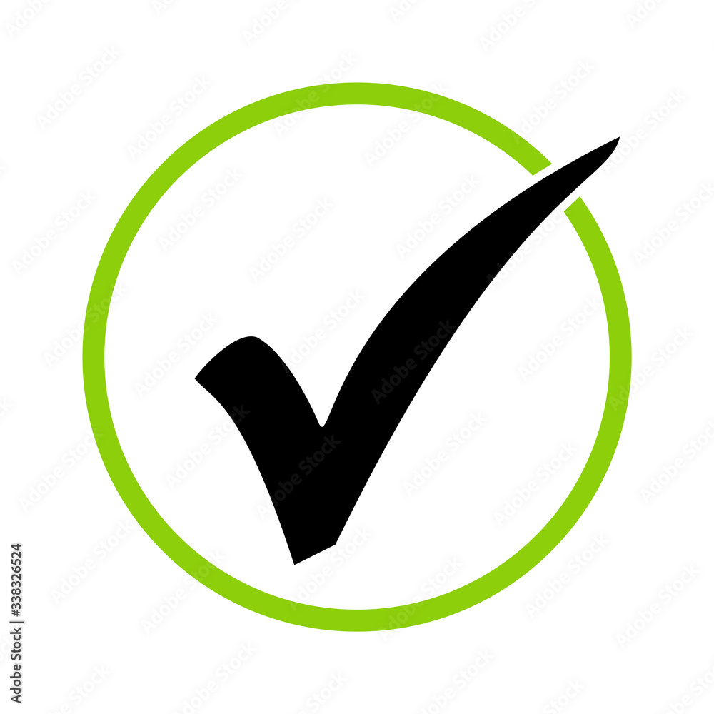 Grüner Kreis - Häkchen Icon als Symbol für Abhaken, Prüfung ...