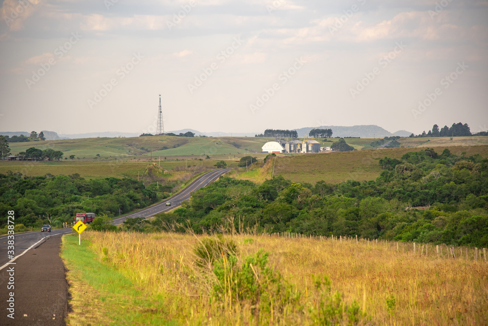 Rural landscape in southern Brazil Pampa biome area and livestock ...