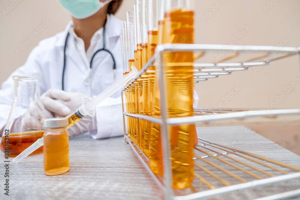 Professional doctors perform testing and analyzing samples of COVID-19 ...