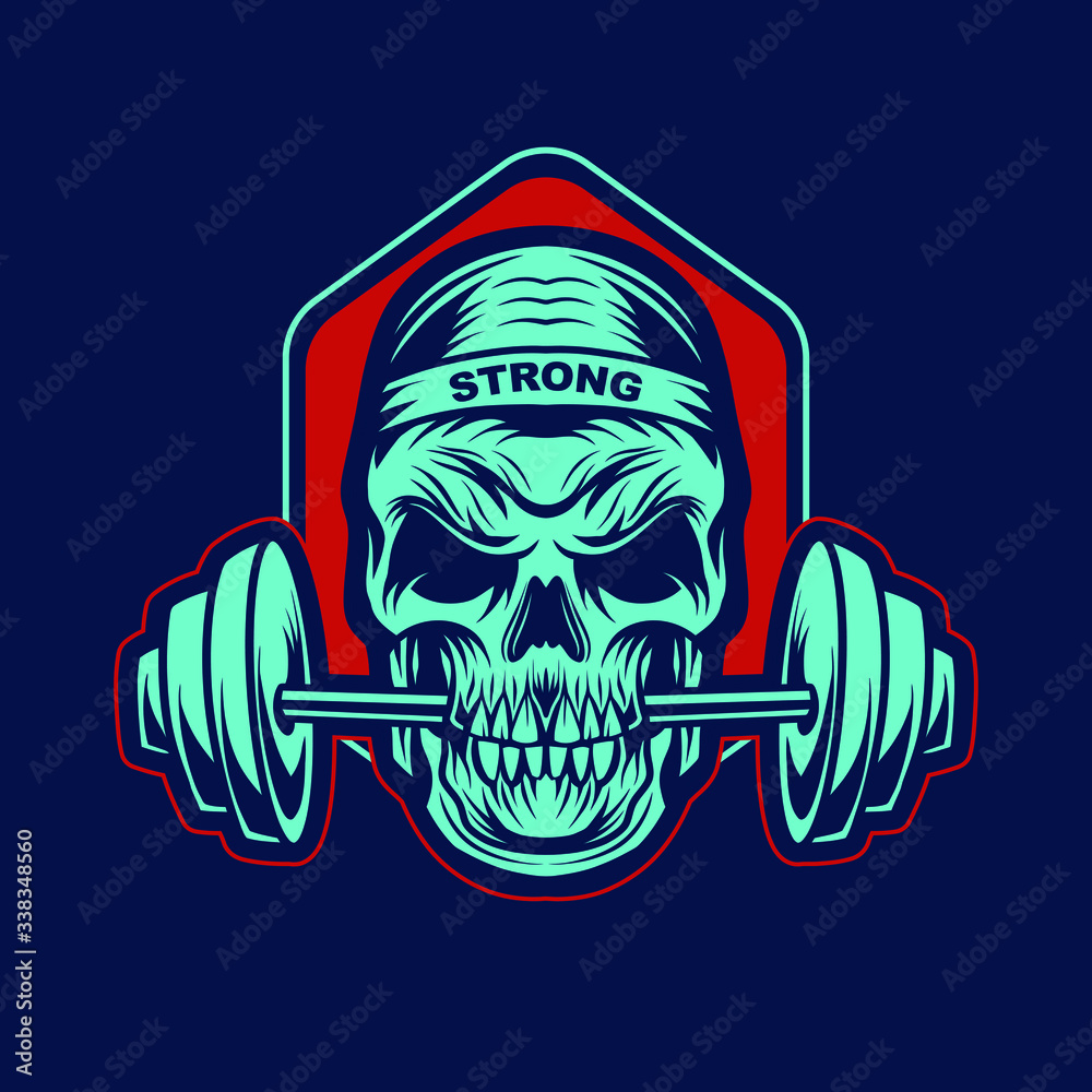 skull gym emblem Stock Vector | Adobe Stock