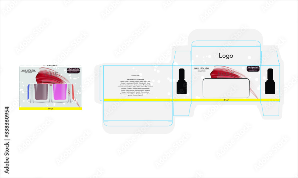 Packaging design, luxury nail polish template and mock up box for your ...