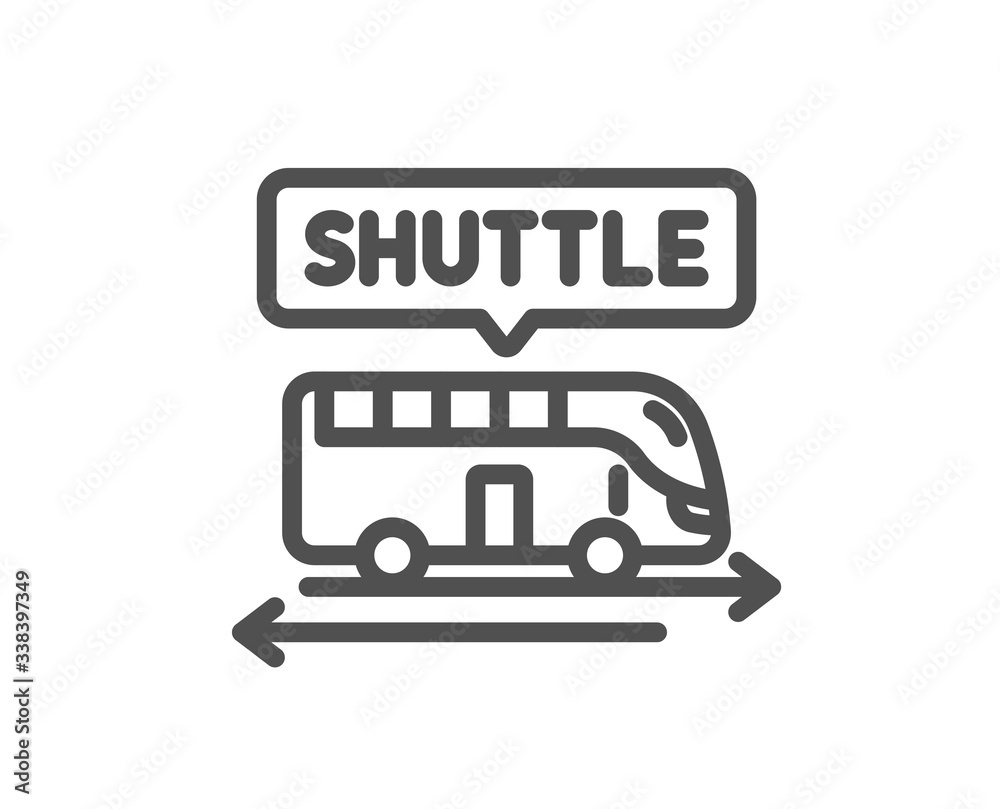 Shuttle bus line icon. Airport transport sign. Transfer service symbol ...