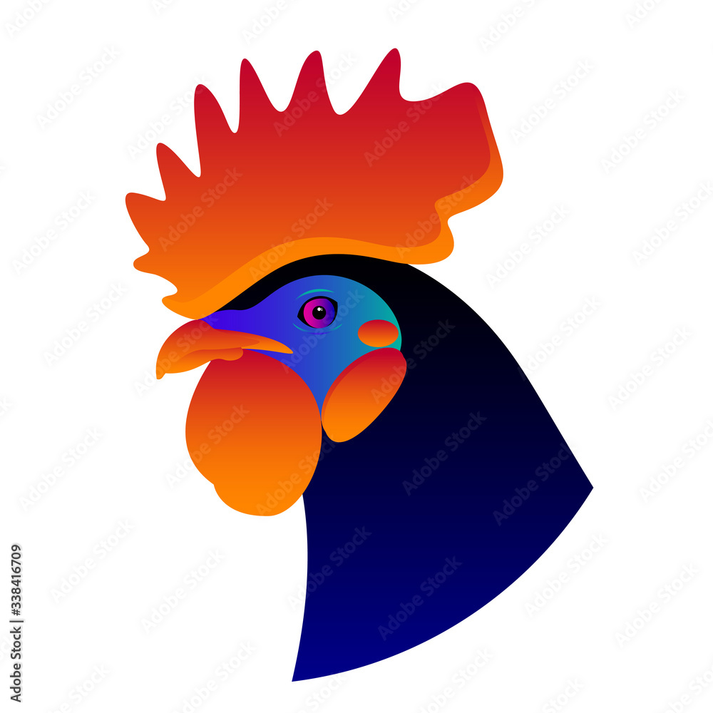Cartoon Rooster Head