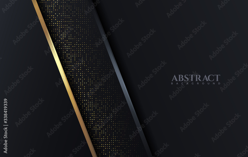 Abstract shape dark and golden color luxury background design template ...