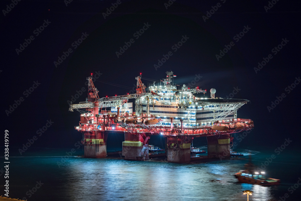 Floatel triumph - Offshore accommodation vessel at Singapore port at ...