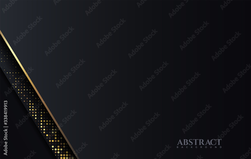 Abstract shape dark and golden color luxury background design template ...