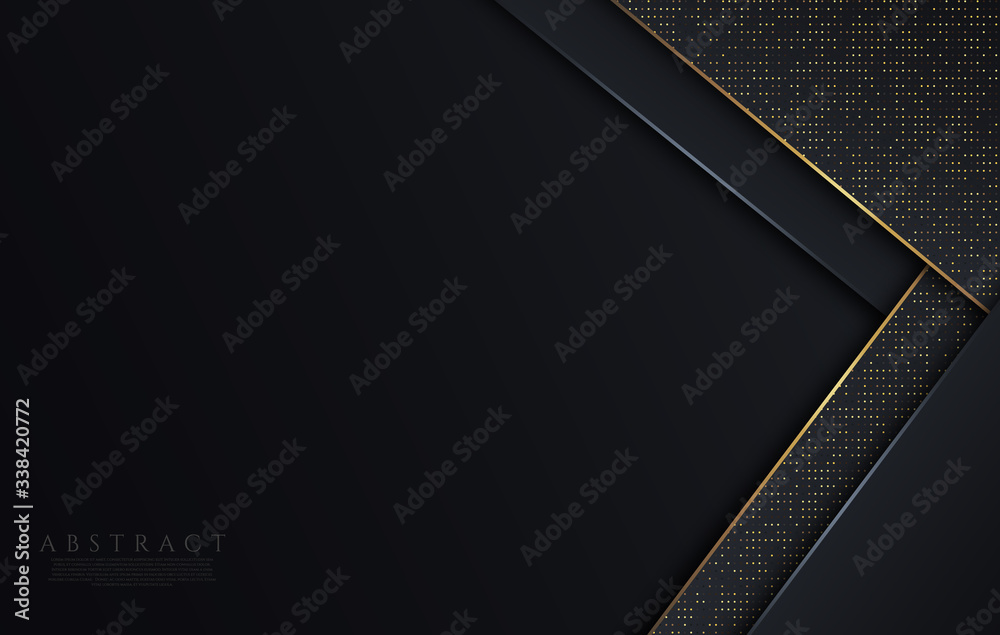 Abstract shape dark and golden color luxury background design template ...