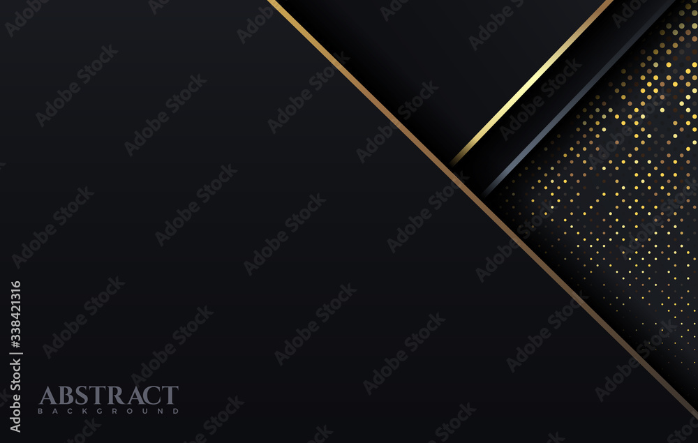 Abstract shape dark and golden color luxury background design template ...