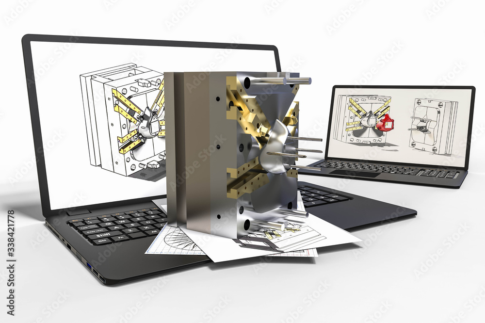 Computer aided design in Mold design with 3D software. Business ...