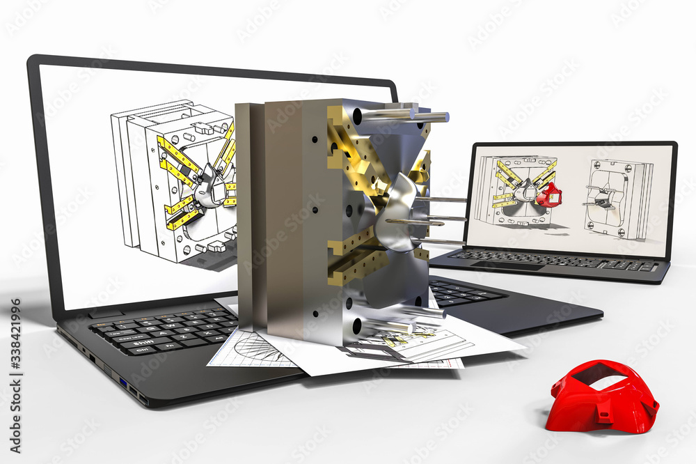 Computer aided design in Mold design with 3D software. Business ...