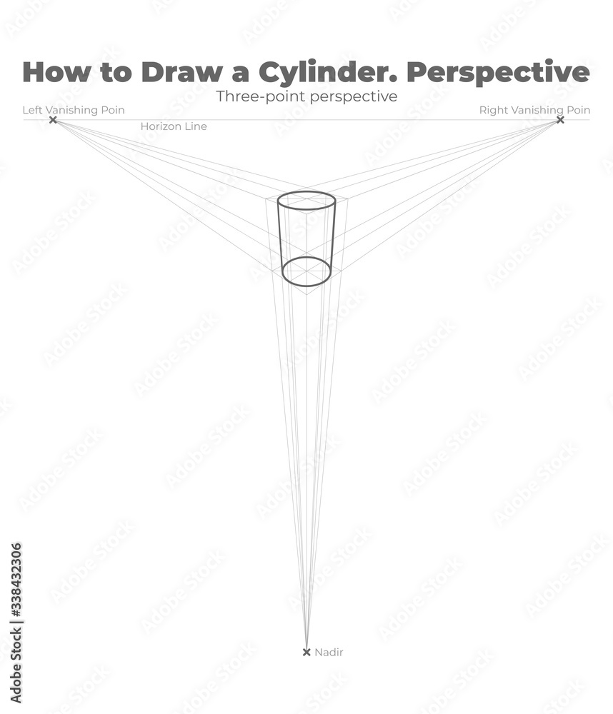How to draw a Cylinder. Stock Vector | Adobe Stock
