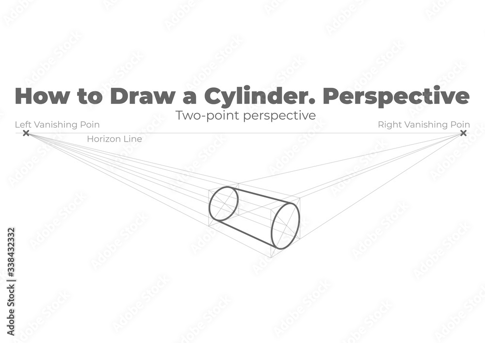How to draw a Cylinder. Stock Vector | Adobe Stock