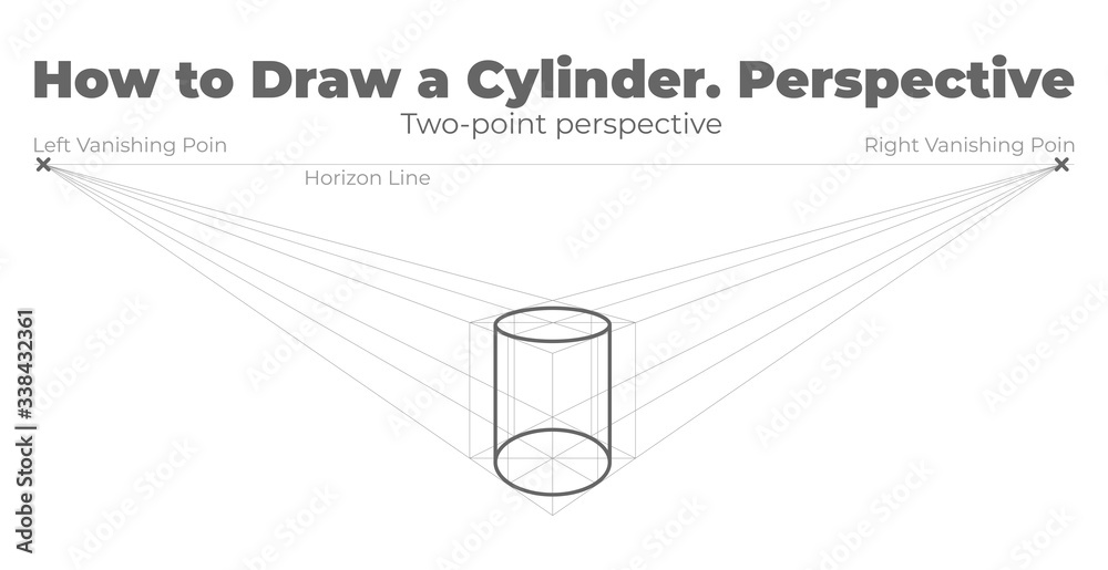 How to draw a Cylinder. Stock Vector | Adobe Stock