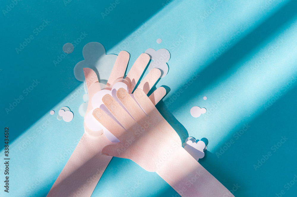 Washing hand with soap. Good personal hygiene habits. Healthcare ...