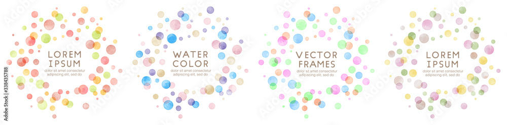 colorful watercolor vector dot frames Stock Vector | Adobe Stock