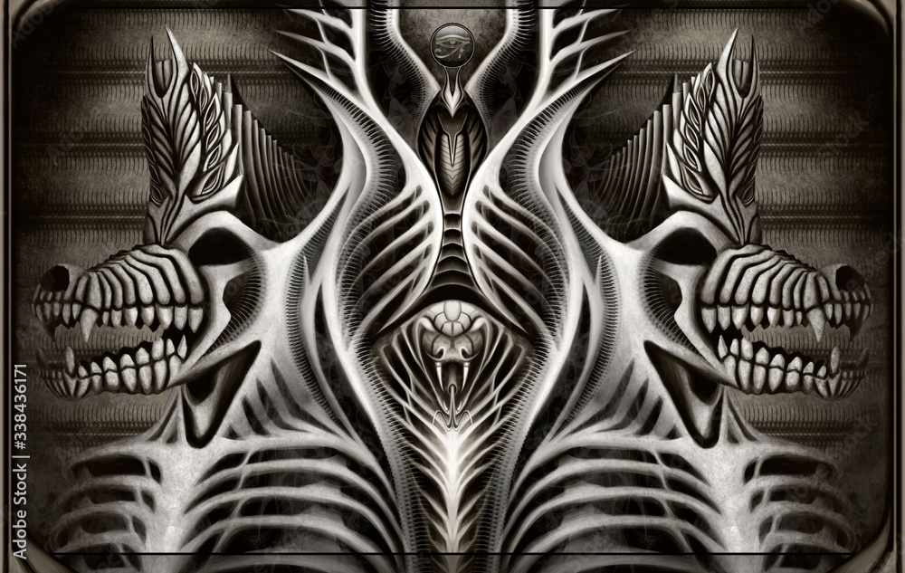 Ancient Gods of Egypt in the dark gothic, biomechanical style, Anubis ...