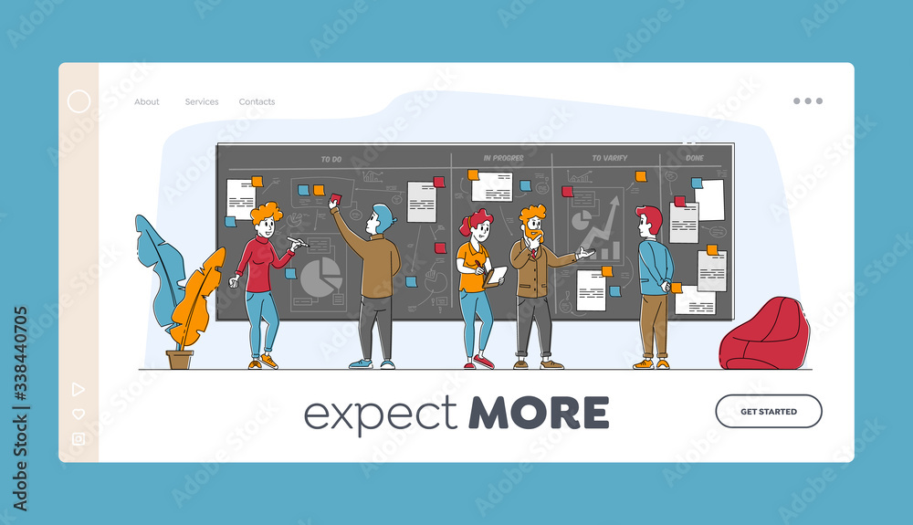 Agile Development Software Methodology Landing Page Template. People ...