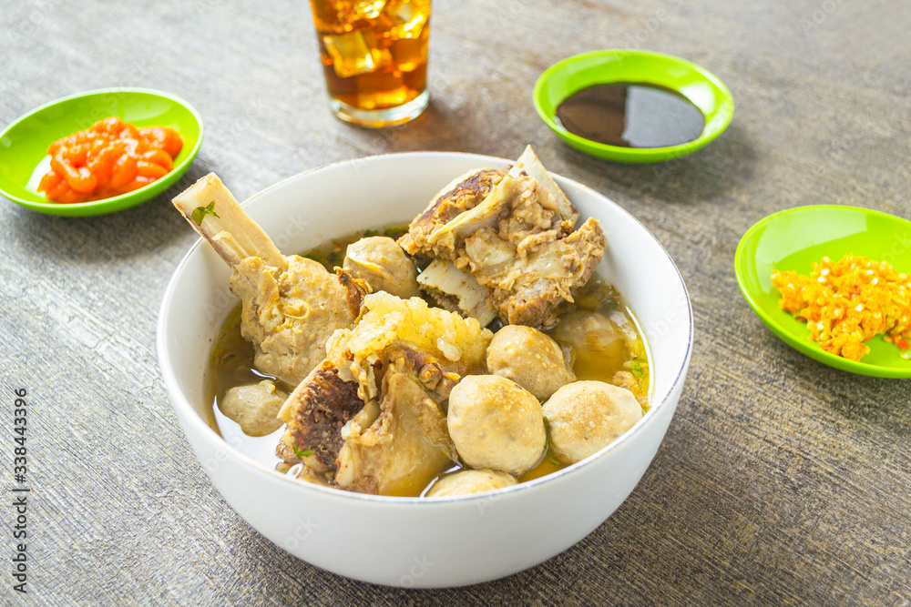 Bakso or indonesia meatballs. popular food in Indonesia. made from ...