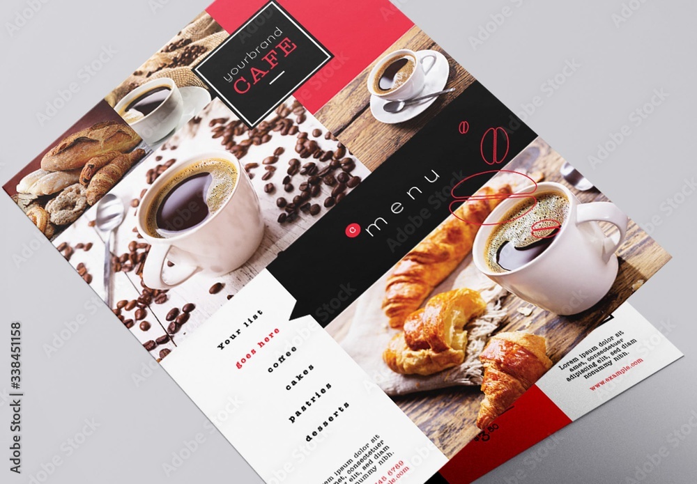 Bi-Fold Cafe Menu Layout Stock Template | Adobe Stock