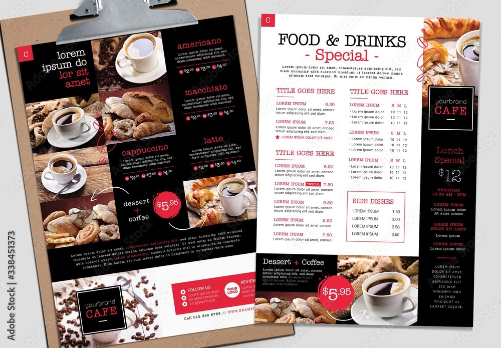 Cafe Menu Layout Stock Template | Adobe Stock