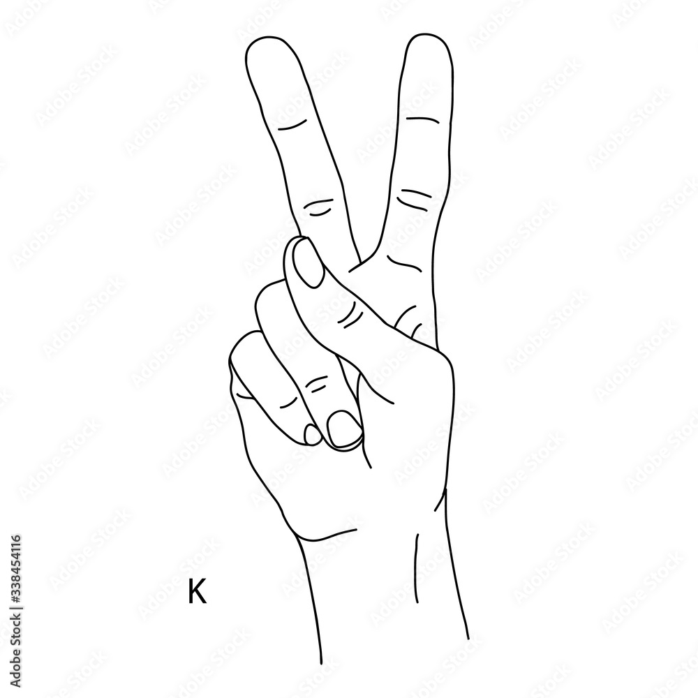 K is the eleventh letter of the alphabet in sign language. Gesture in ...