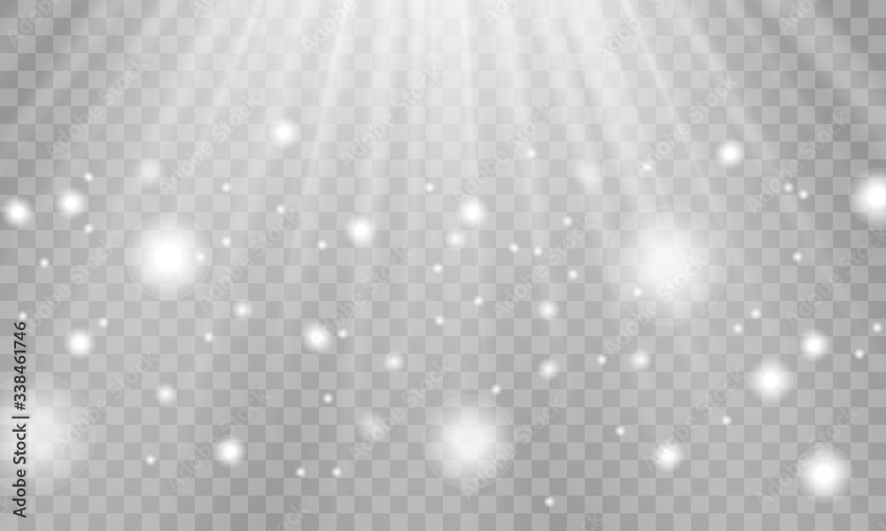 Light effects on a transparent background. Shine gradient glitter ...