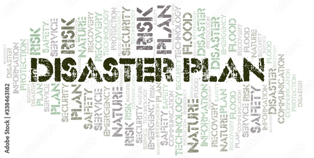 Disaster Plan typography vector word cloud. Stock Vector | Adobe Stock