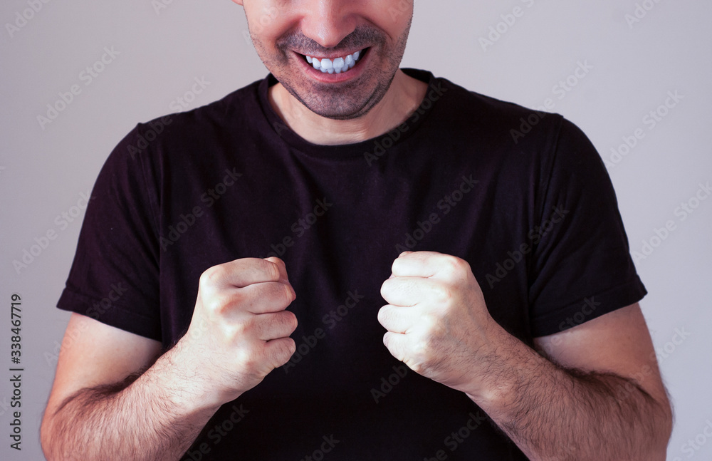 anger symptoms, causes and effects, man closeup gesture one two hands ...