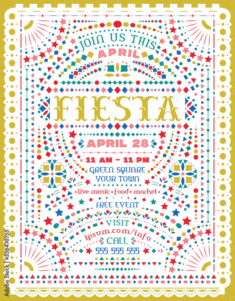 Fiesta celebration announce poster design. Stock Vector | Adobe Stock