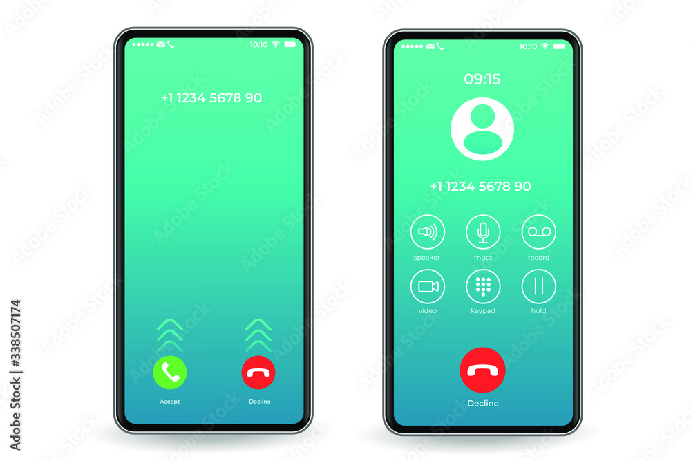 Call screen smartphone interface template, Mobile app design layout, UI ...