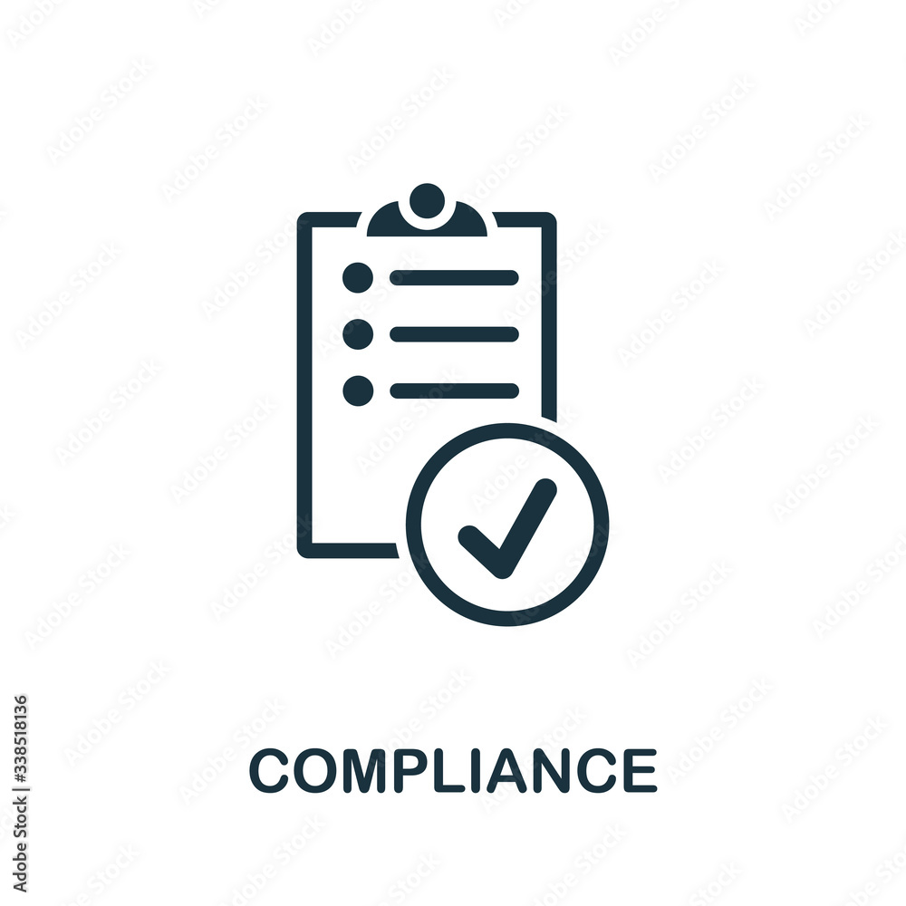 Compliance icon. Simple element from regulation collection. Filled ...
