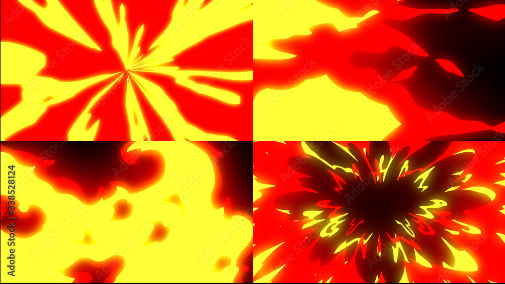 Extreme Glowing Cartoon Fire Transitions Stock Template | Adobe Stock