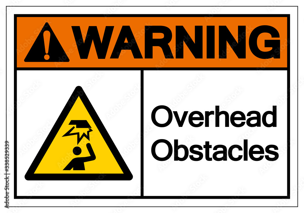 Warning Overhead Obstacles Symbol ,Vector Illustration, Isolate On ...