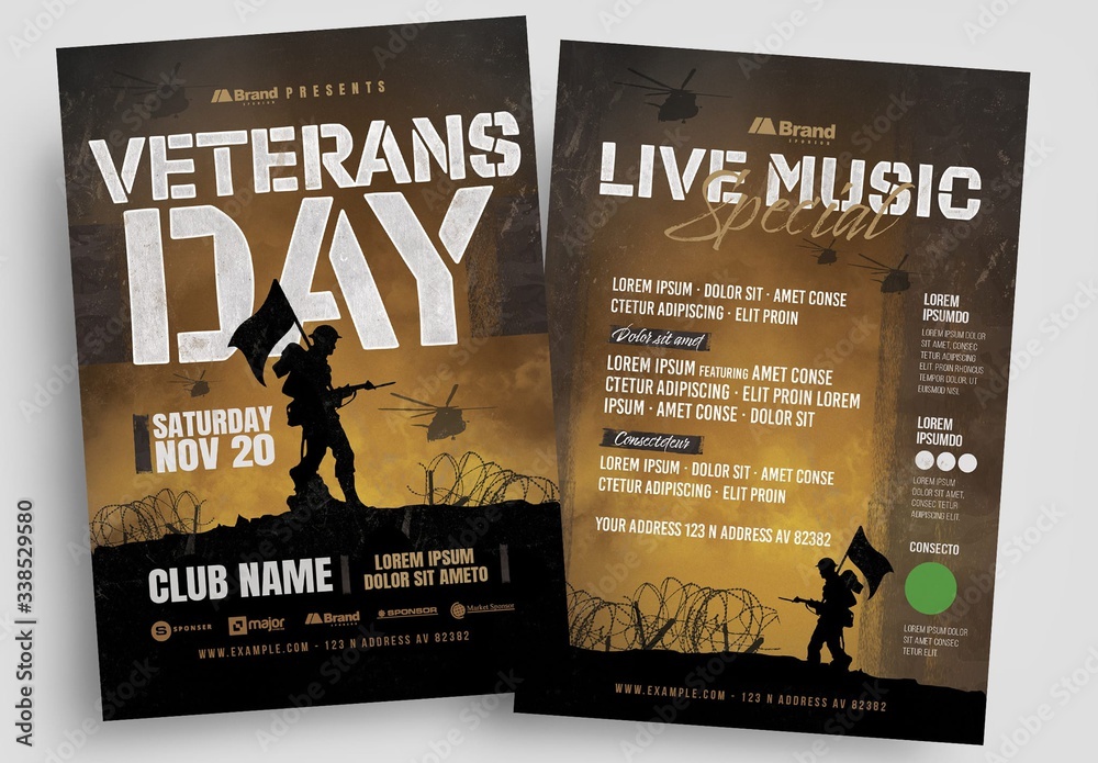 Veterans Day Flyer Layout Stock Template | Adobe Stock