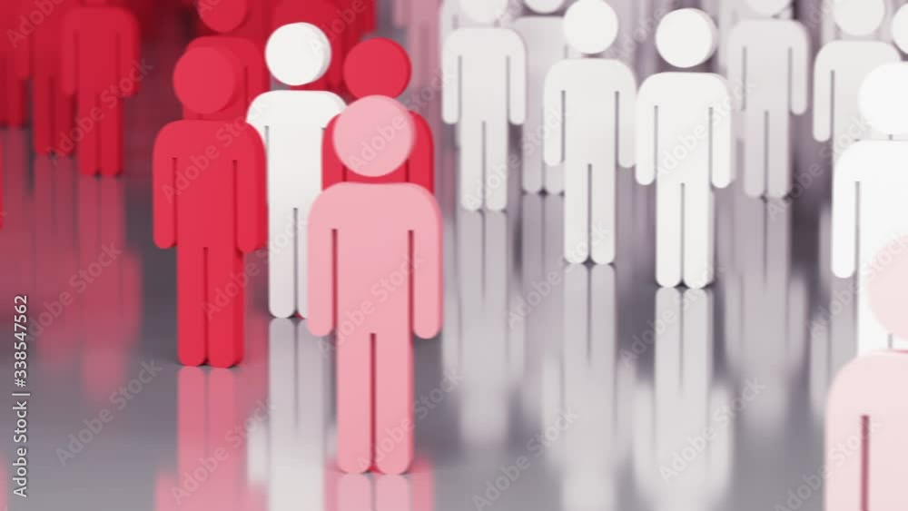 Fast Spreading of Coronavirus Among People Process Illustration. 3d ...