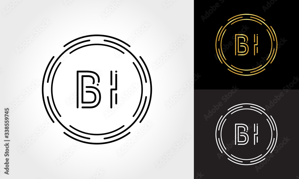 Initial Letter BI Logo Creative Typography Vector Template. Digital ...