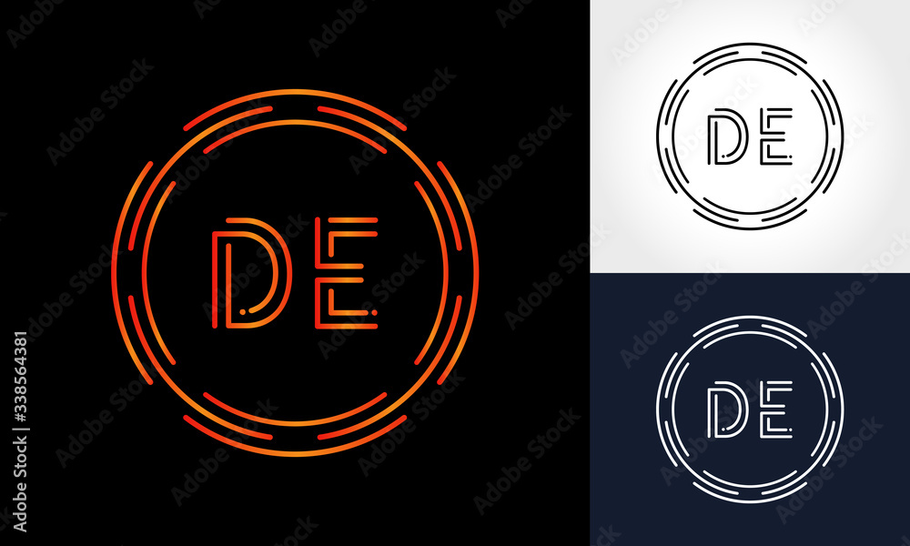 Initial DE Letter Logo With Creative Modern Business Typography Vector ...