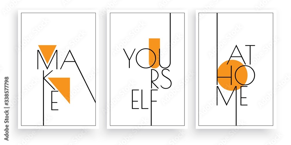 Make yourself at home, vector. Scandinavian minimalist art design ...