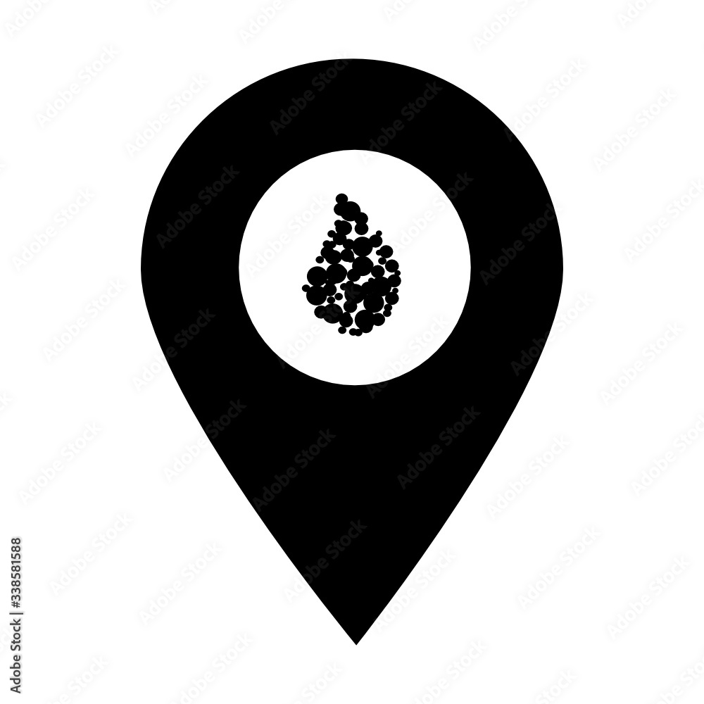 Blood location map pin icon. Element of map point for mobile concept ...