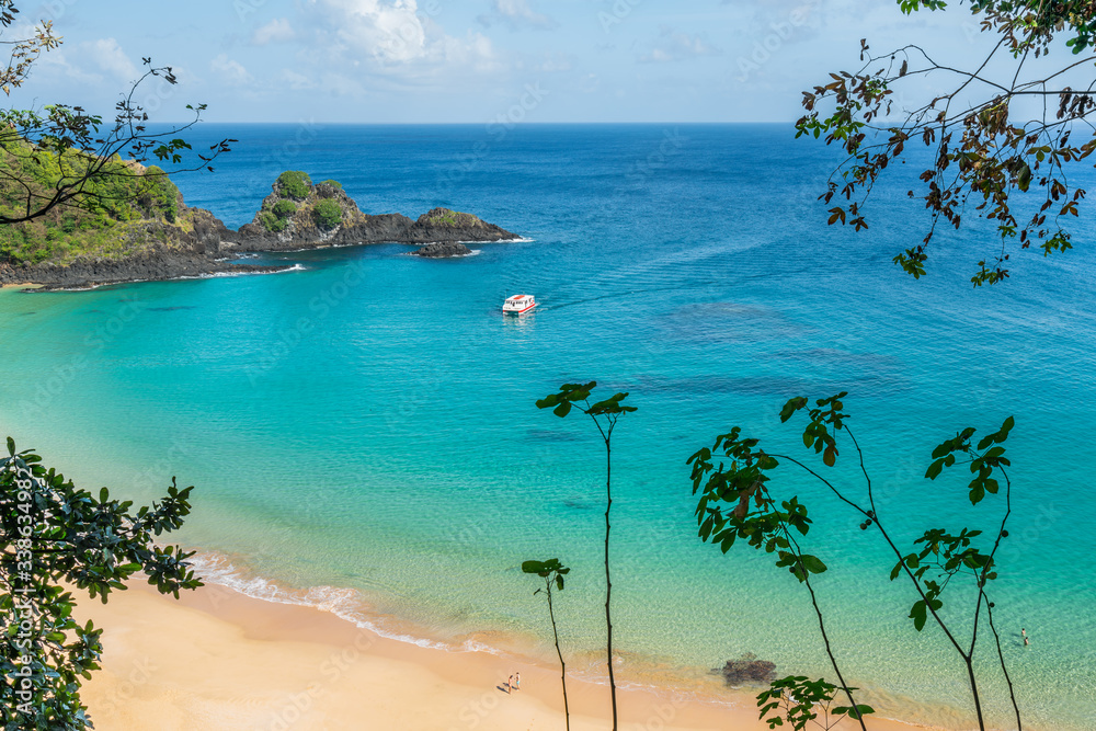 The Beautiful Sancho Beach, with turquoise clear water, at Fernando de ...