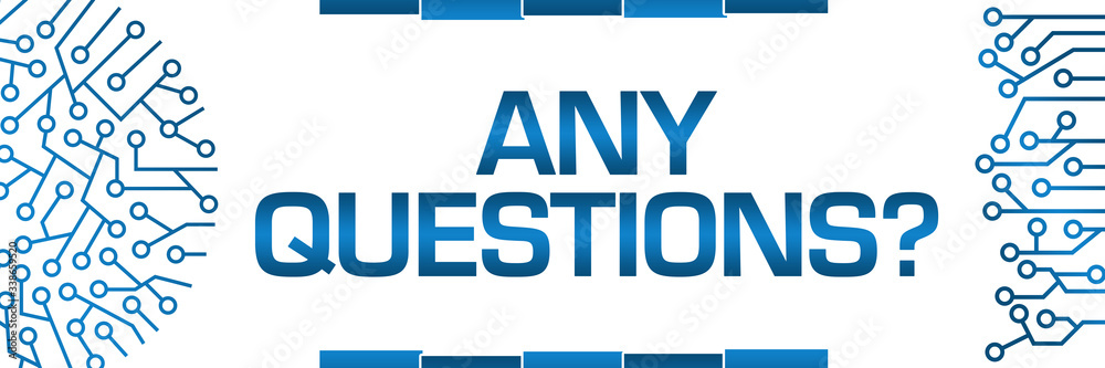 Any Questions Blue Circuit Circular Left Right Banner Stock ...