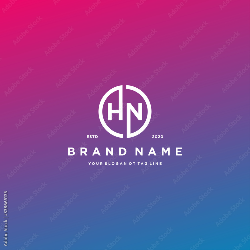 letter HN logo design vector Stock Vector | Adobe Stock