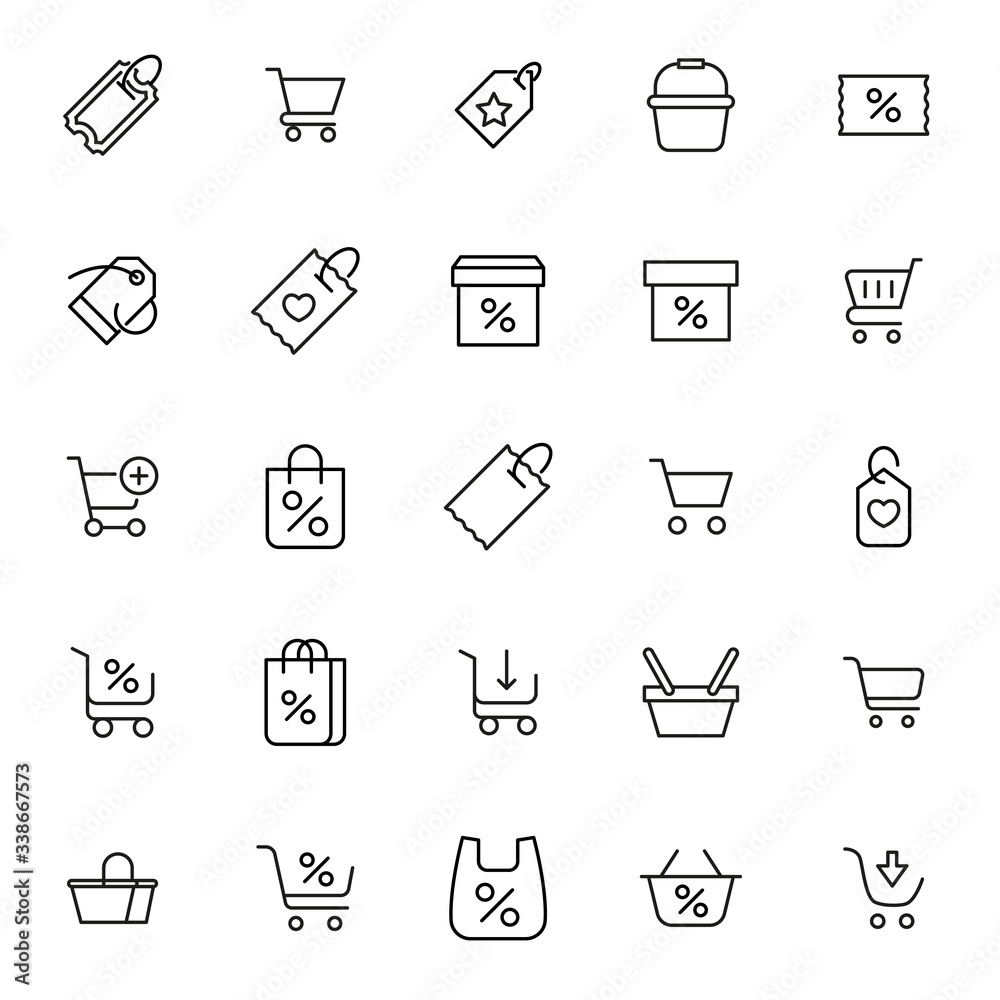 Simple set of grocery modern thin line icons. Stock Vector | Adobe Stock