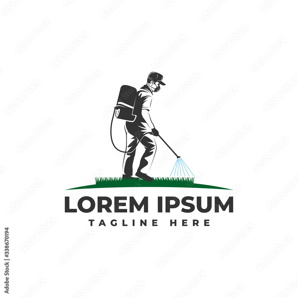 Lawn Garden Maintenance with Spraying Logo Vector Icon Illustration ...