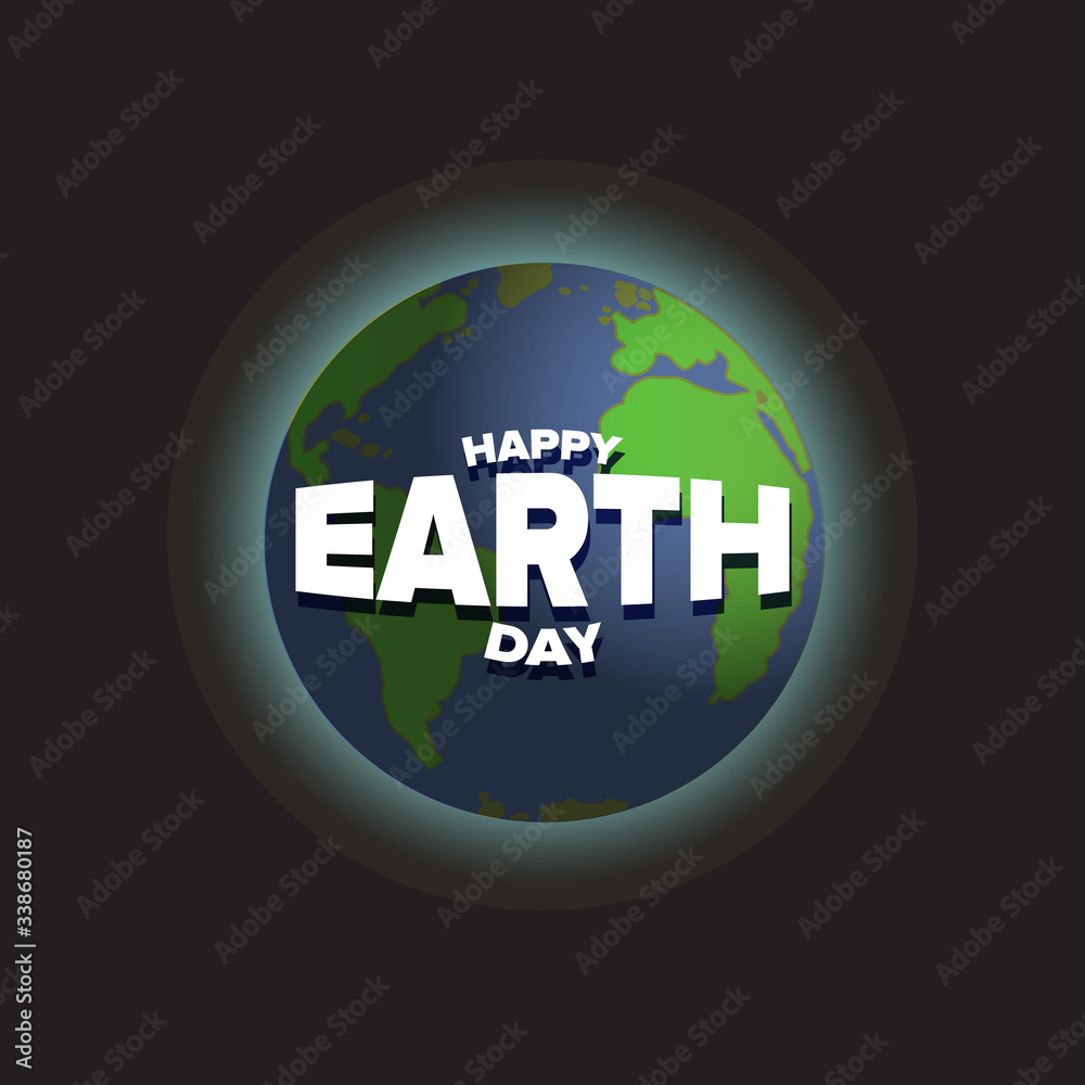 World earth day greeting card or banner with earth globe in black space ... World earth day greeting card or banner with earth globe in black space ...