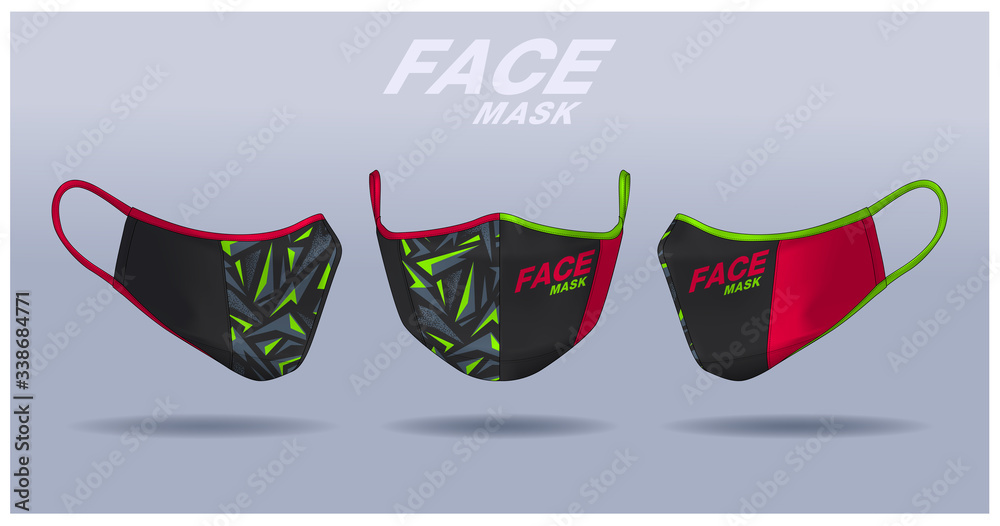 face mask design template, dust protection & breathing medical ...