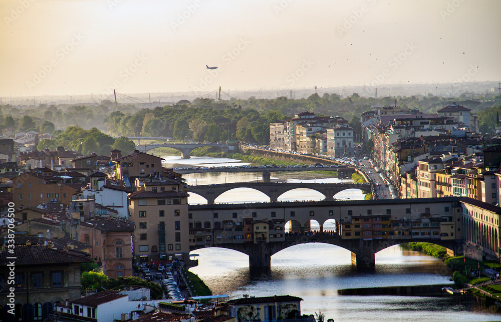 A view of Ponte Vecchio, the oldest bridge in Florence, from The ...