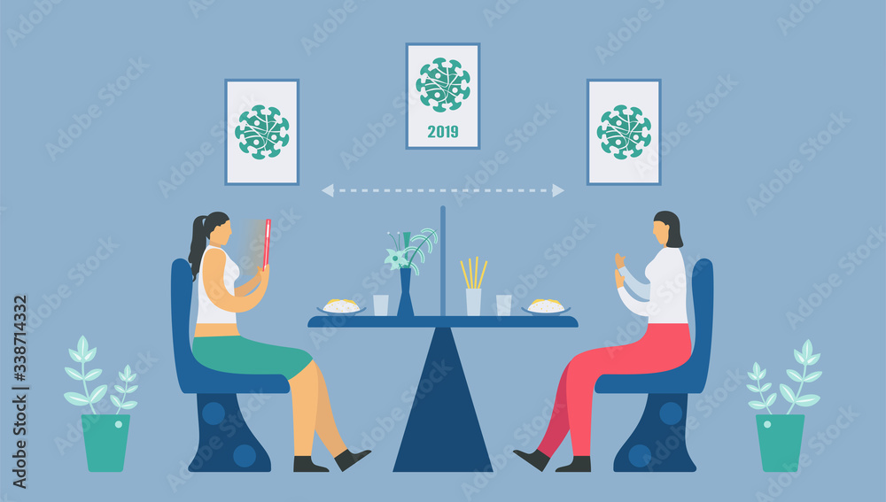 Social distancing in canteen. You have to sit away from people before ...