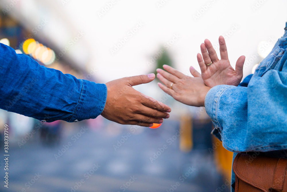 A new way of greeting to avoid the spread of coronavirus (COVID-19 ...